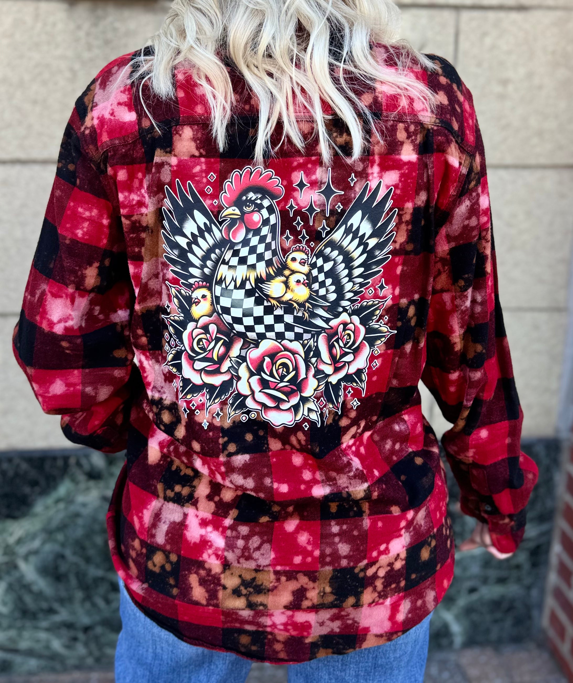 Edgy Checkered Chicken Flannel – PISTOLS-N-VIXENS